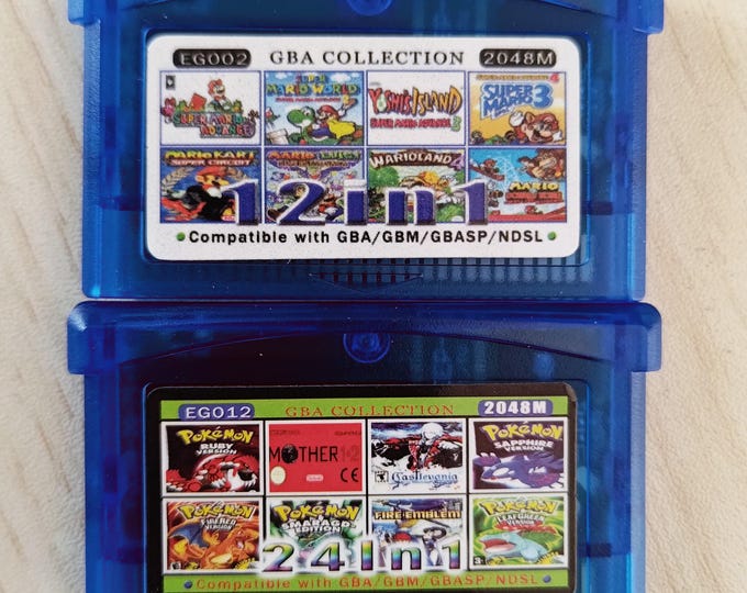 GBA Gameboy Multi Cart 12/24 Games in 1 - Etsy