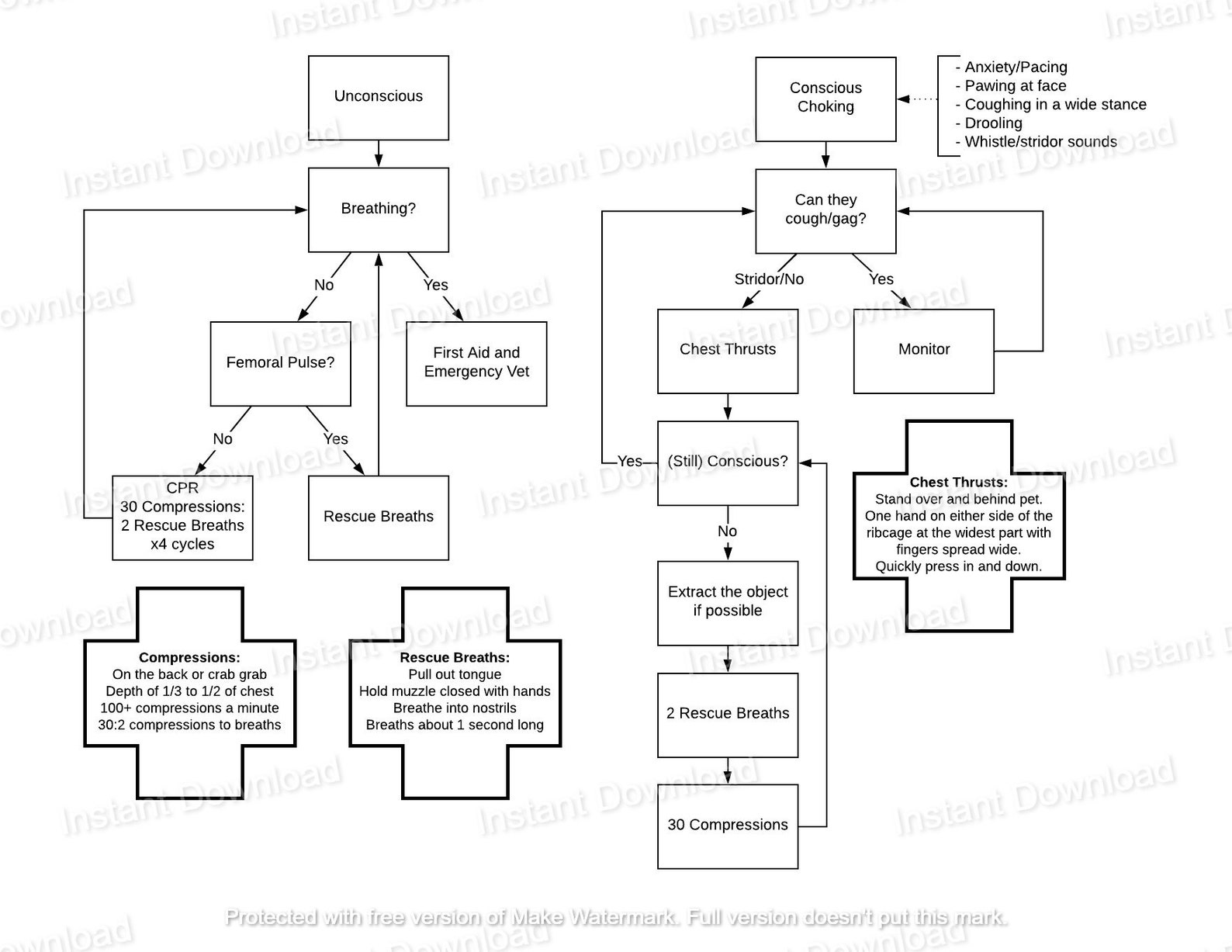 Dog First Aid and CPR Flowchart (printable Digital Download) - Etsy