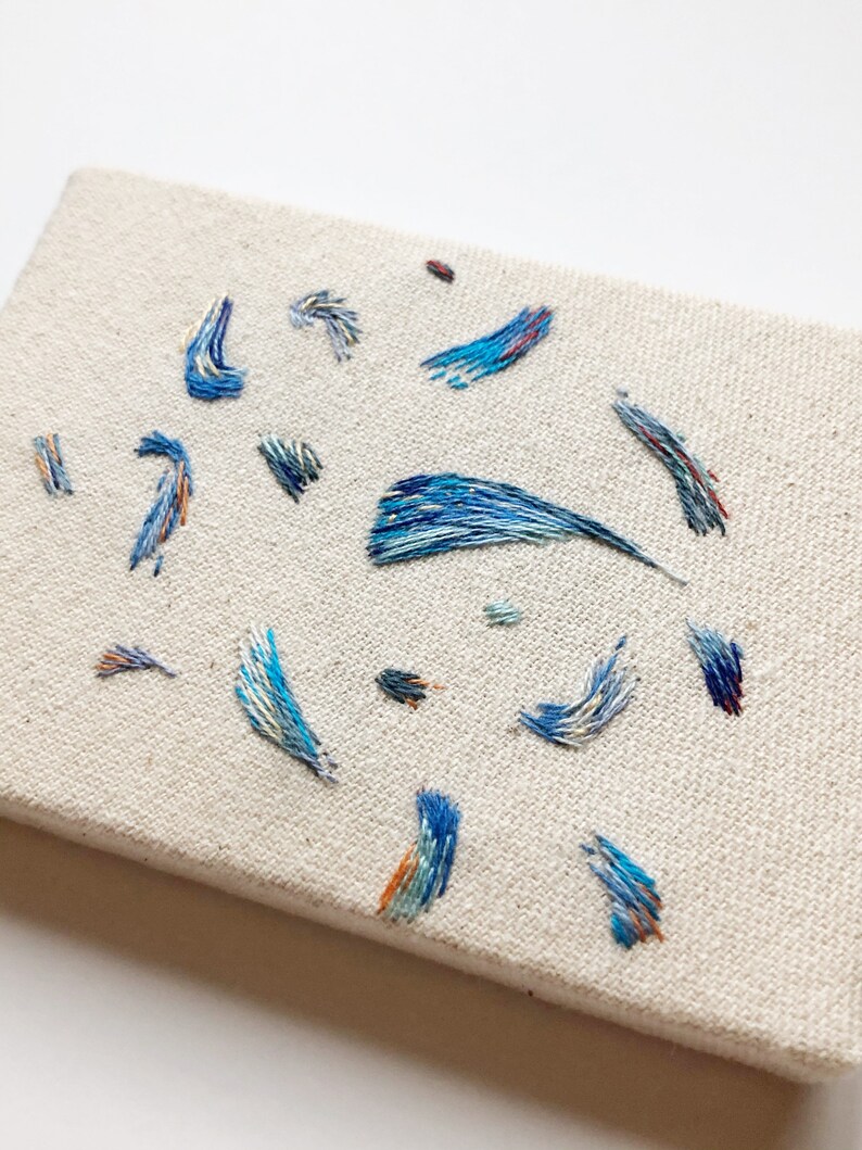 Abstract Embroidery, Embroidered Canvas Art, Interior Design Home Decor ...