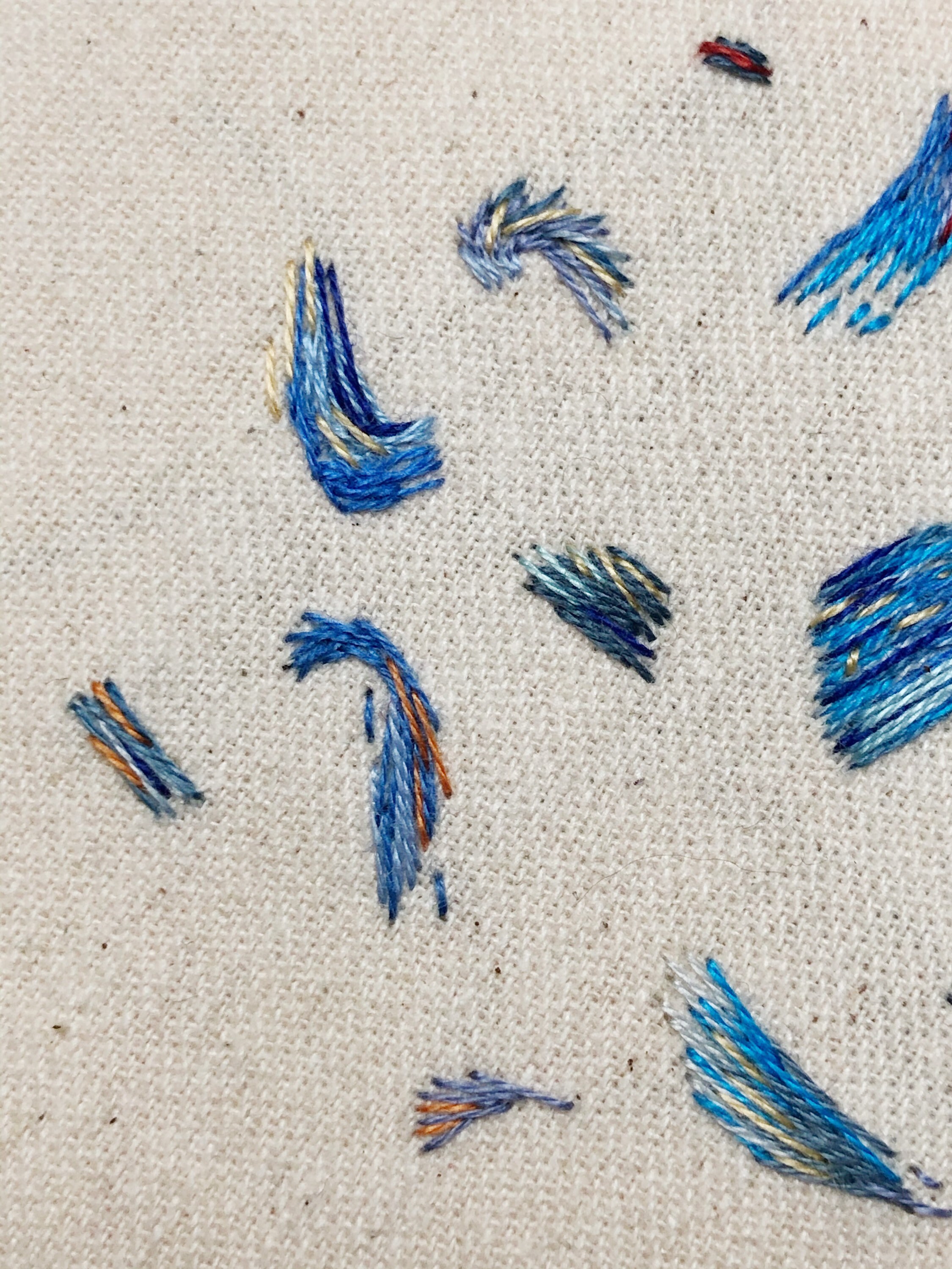 Abstract Embroidery, Embroidered Canvas Art, Interior Design Home Decor ...