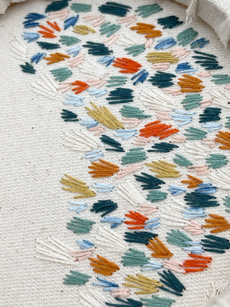 Abstract Embroidery, Embroidered Canvas Art, Interior Design Home Decor ...