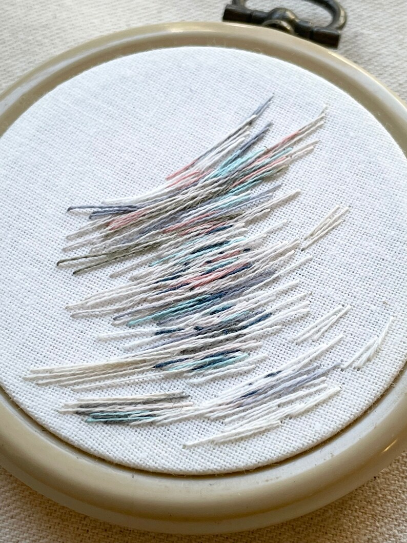 Abstract Embroidery, Thread Painting, Neutral Wall Decor, Mini ...