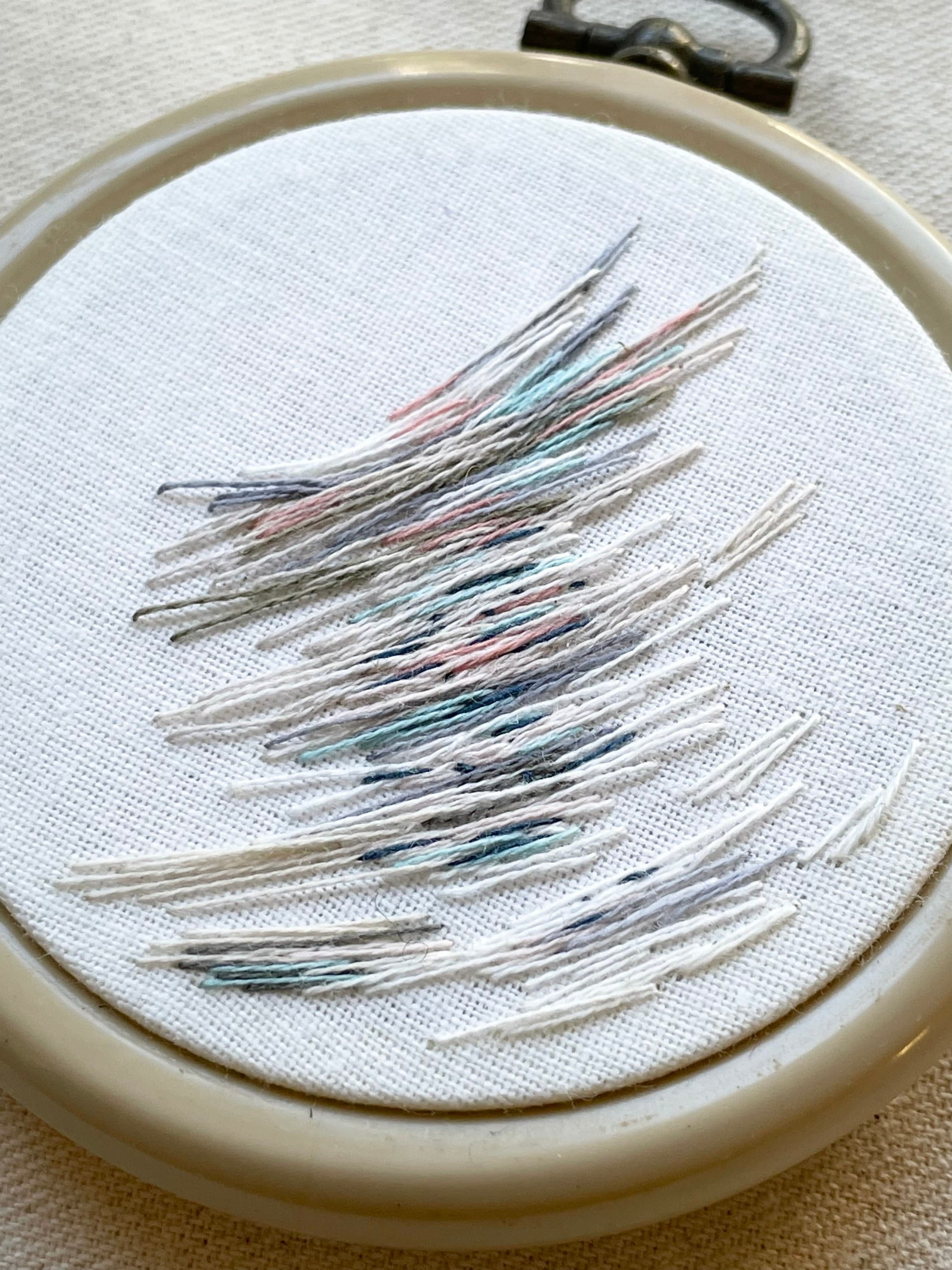Abstract Embroidery, Thread Painting, Neutral Wall Decor, Mini ...