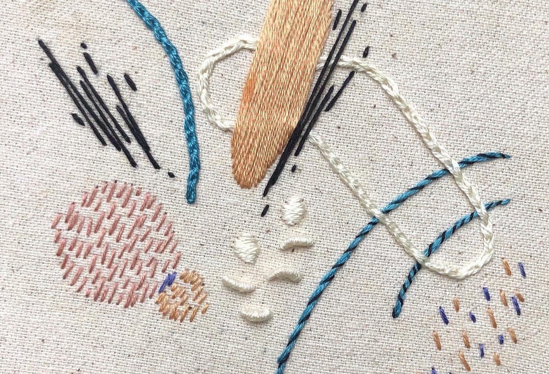 Abstract Embroidery, Embroidered Canvas Art, Interior Design Home Decor ...