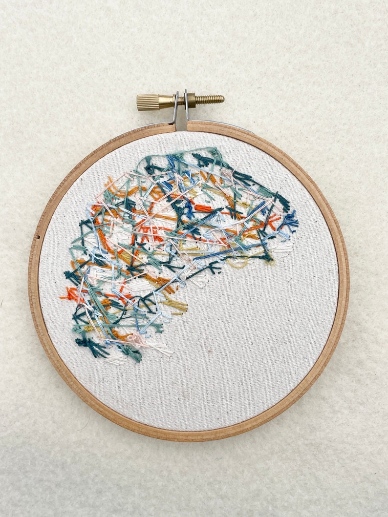 Abstract Embroidery, Embroidered Canvas Art, Interior Design Home Decor ...