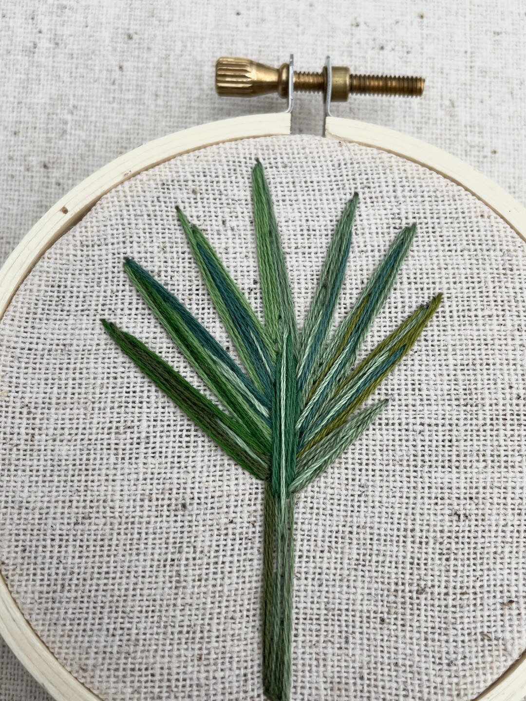 Hand Embroidered Leaf. Palm Leaf Art. Leaf Embroidery. Jungle Leaves ...