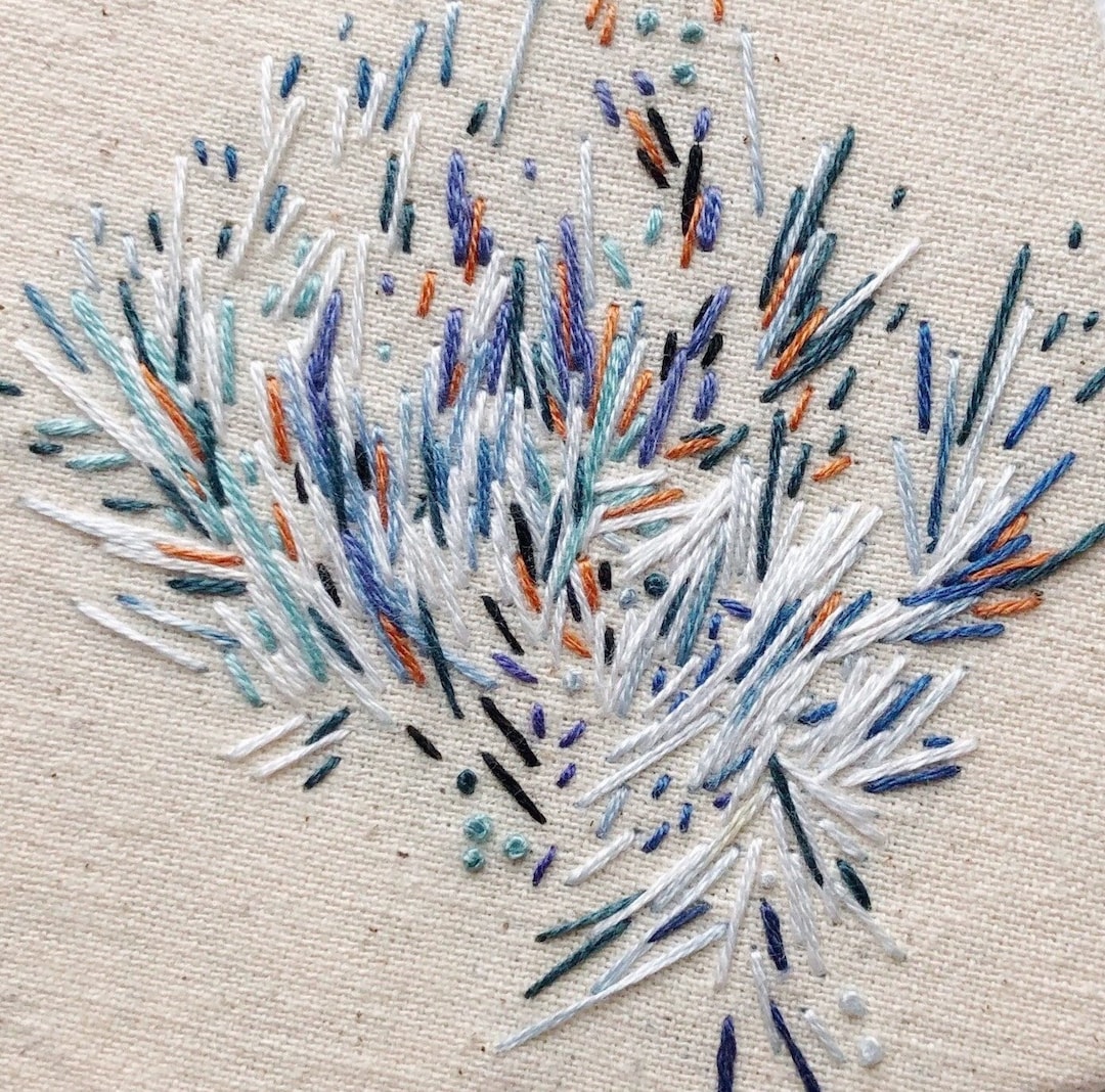 Abstract Embroidery, Embroidered Canvas Art, Interior Design Home Decor ...