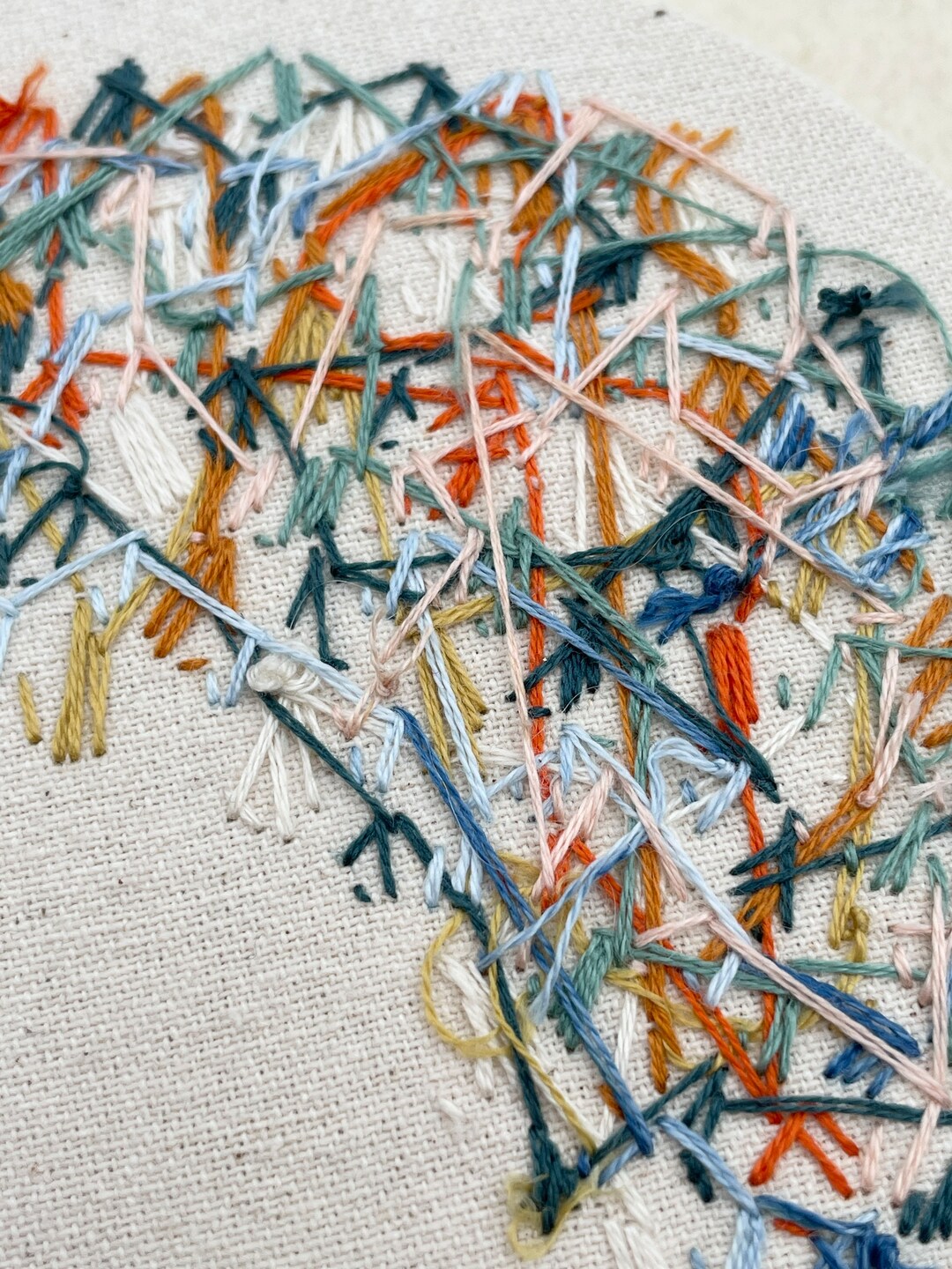 Abstract Embroidery, Embroidered Canvas Art, Interior Design Home Decor ...