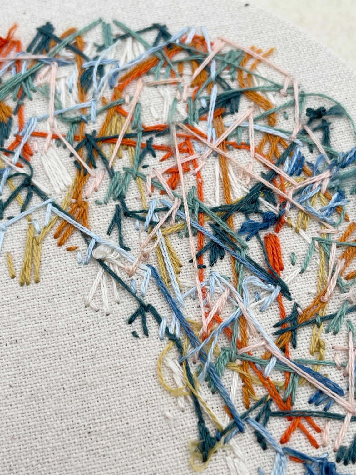 Abstract Embroidery, Embroidered Canvas Art, Interior Design Home Decor ...