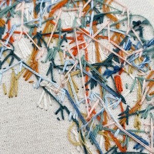 Abstract Embroidery, Embroidered Canvas Art, Interior Design Home Decor ...