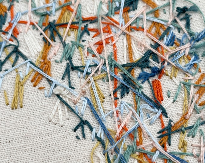 Abstract Embroidery, Embroidered Canvas Art, Interior Design Home Decor ...