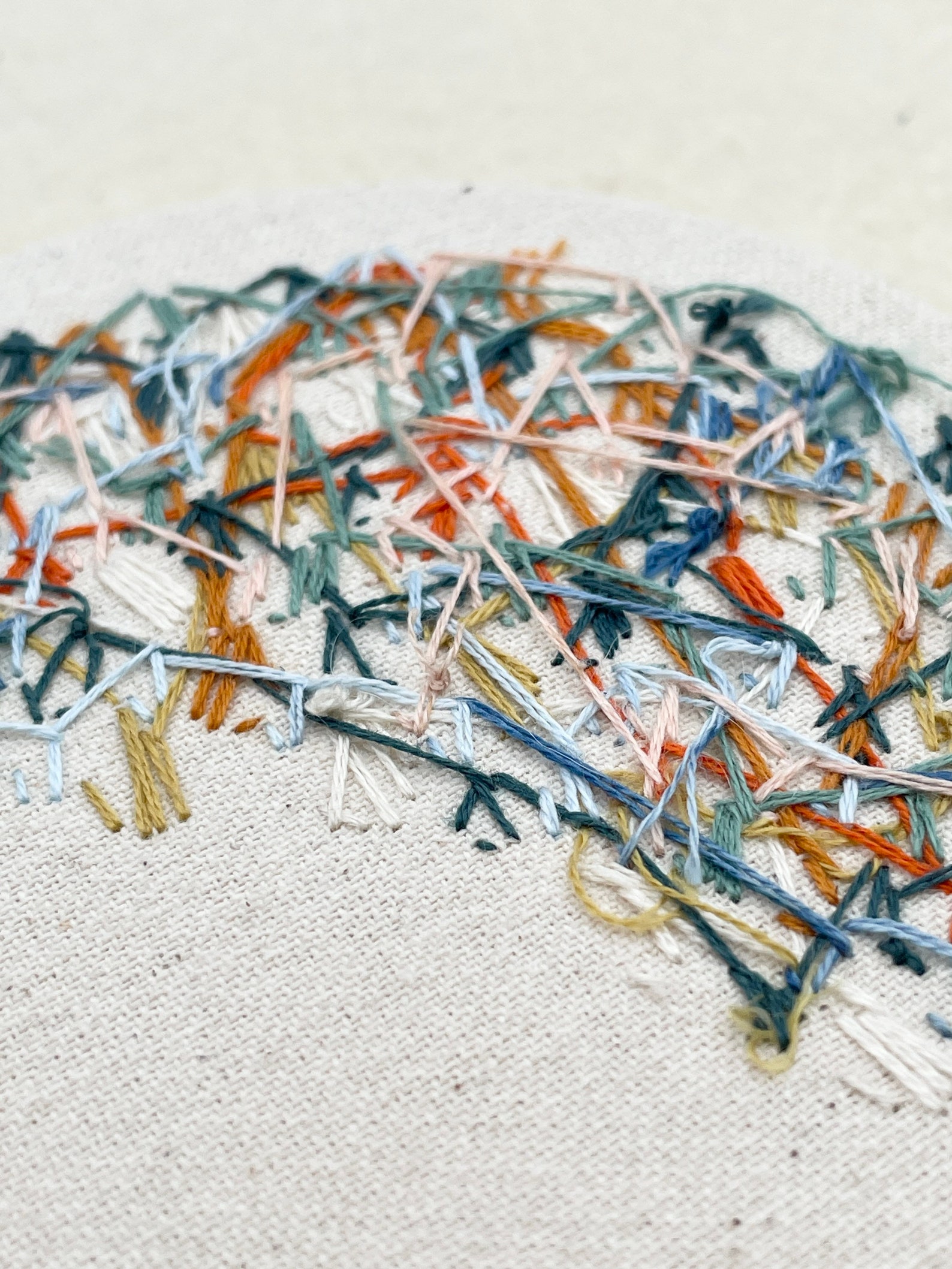 Abstract Embroidery, Embroidered Canvas Art, Interior Design Home Decor ...