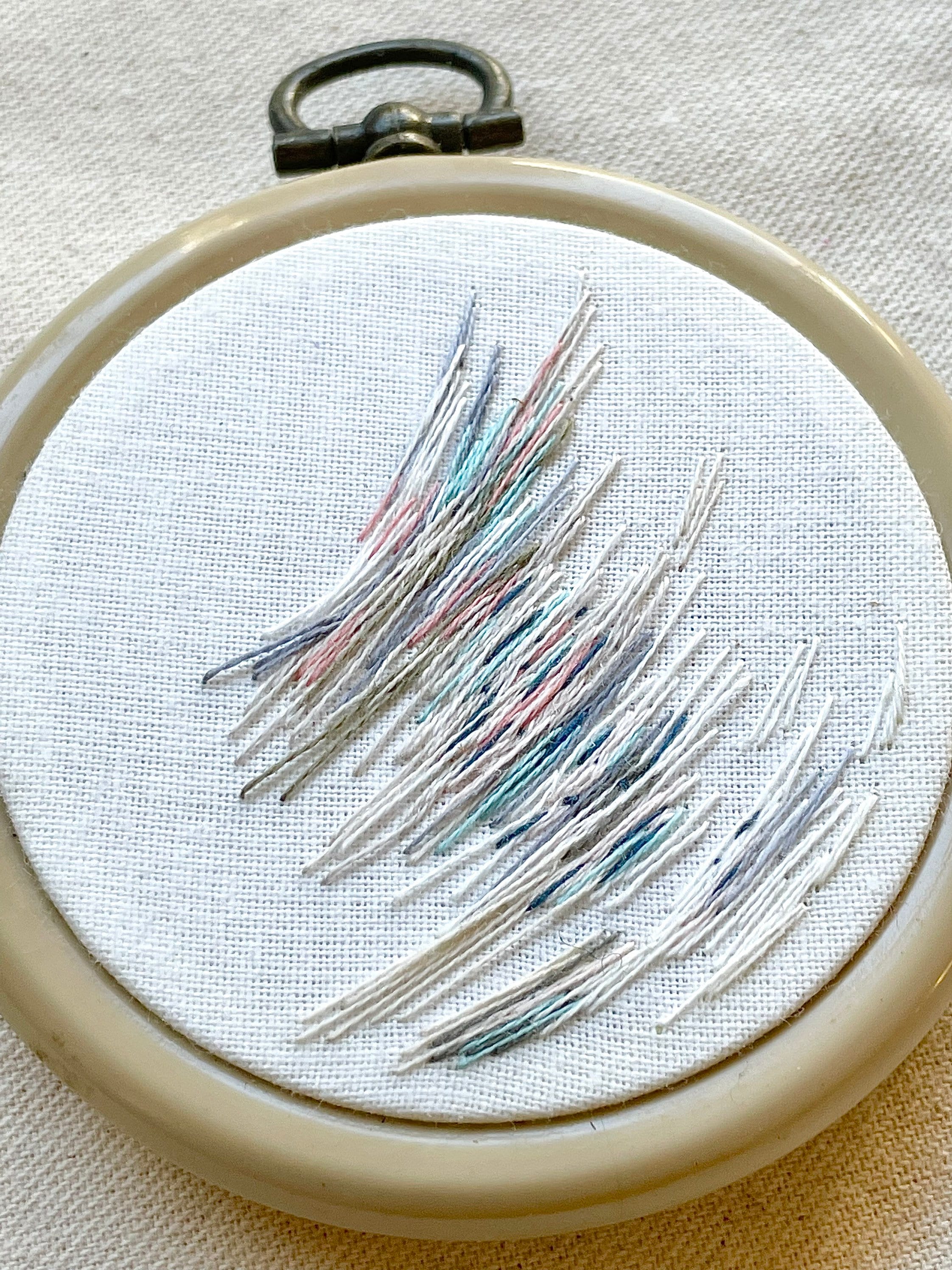 Abstract Embroidery, Thread Painting, Neutral Wall Decor, Mini ...
