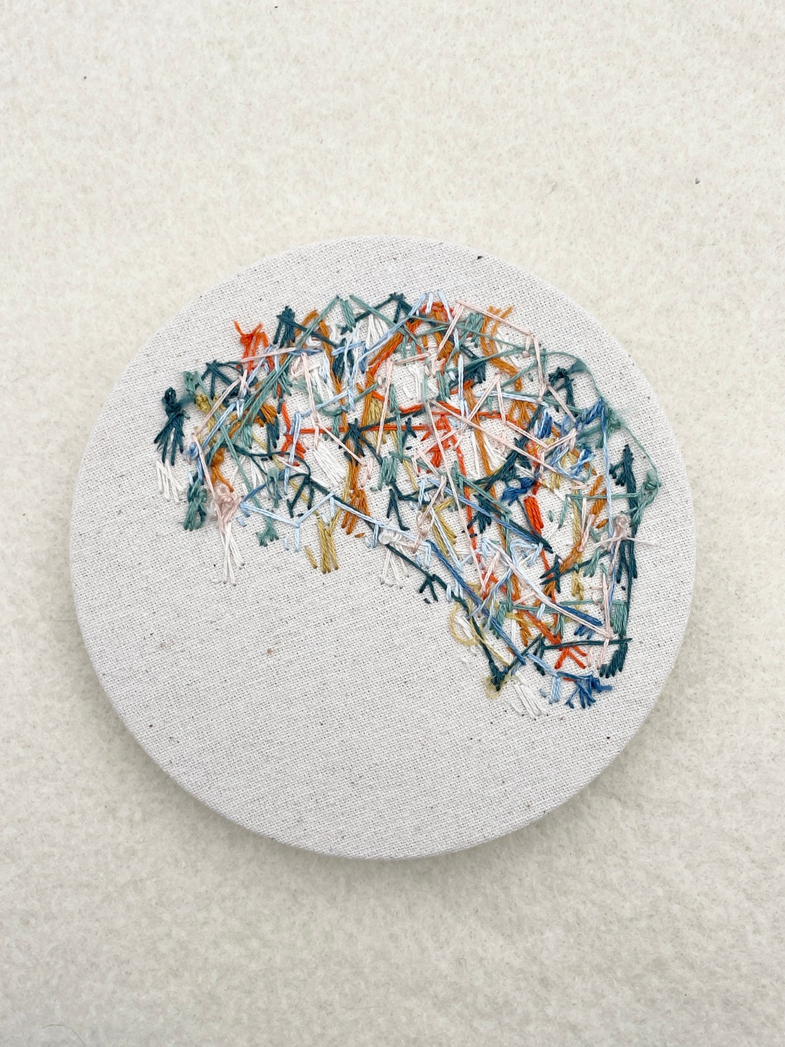 Abstract Embroidery, Embroidered Canvas Art, Interior Design Home Decor ...