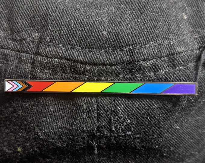 Progress Pride Bar Pin Subtle LGBT Accessory Minimalist Enamel - Etsy