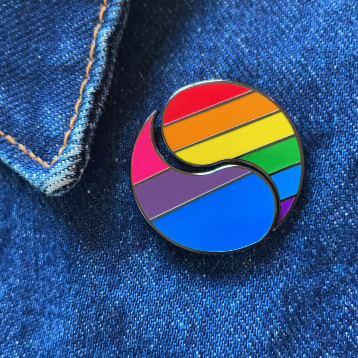Customizable Pride Pin single Half LGBT Gay Bi Lesbian Trans - Etsy