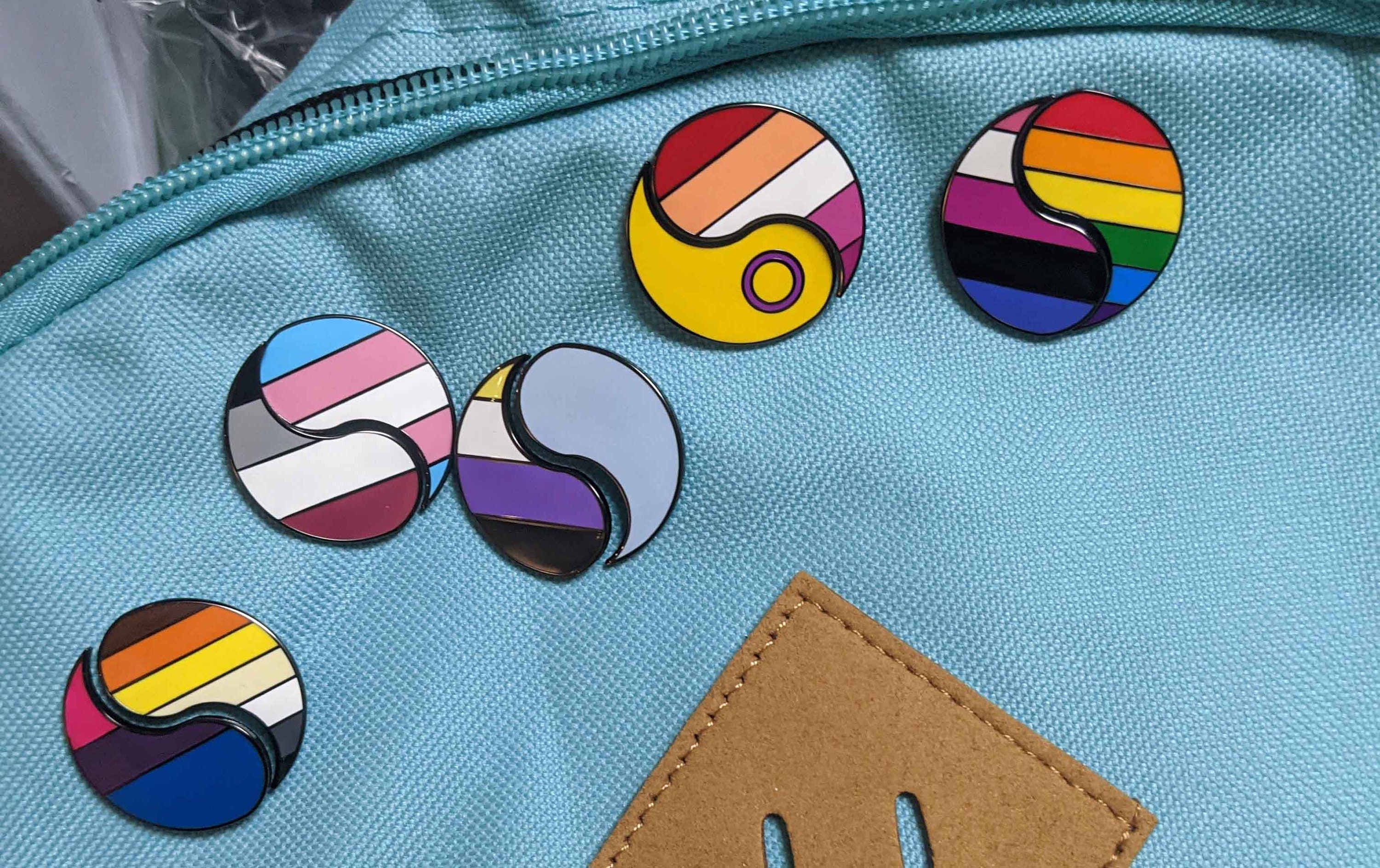 Customizable Pride Pin single Half LGBT Gay Bi Lesbian Trans - Etsy