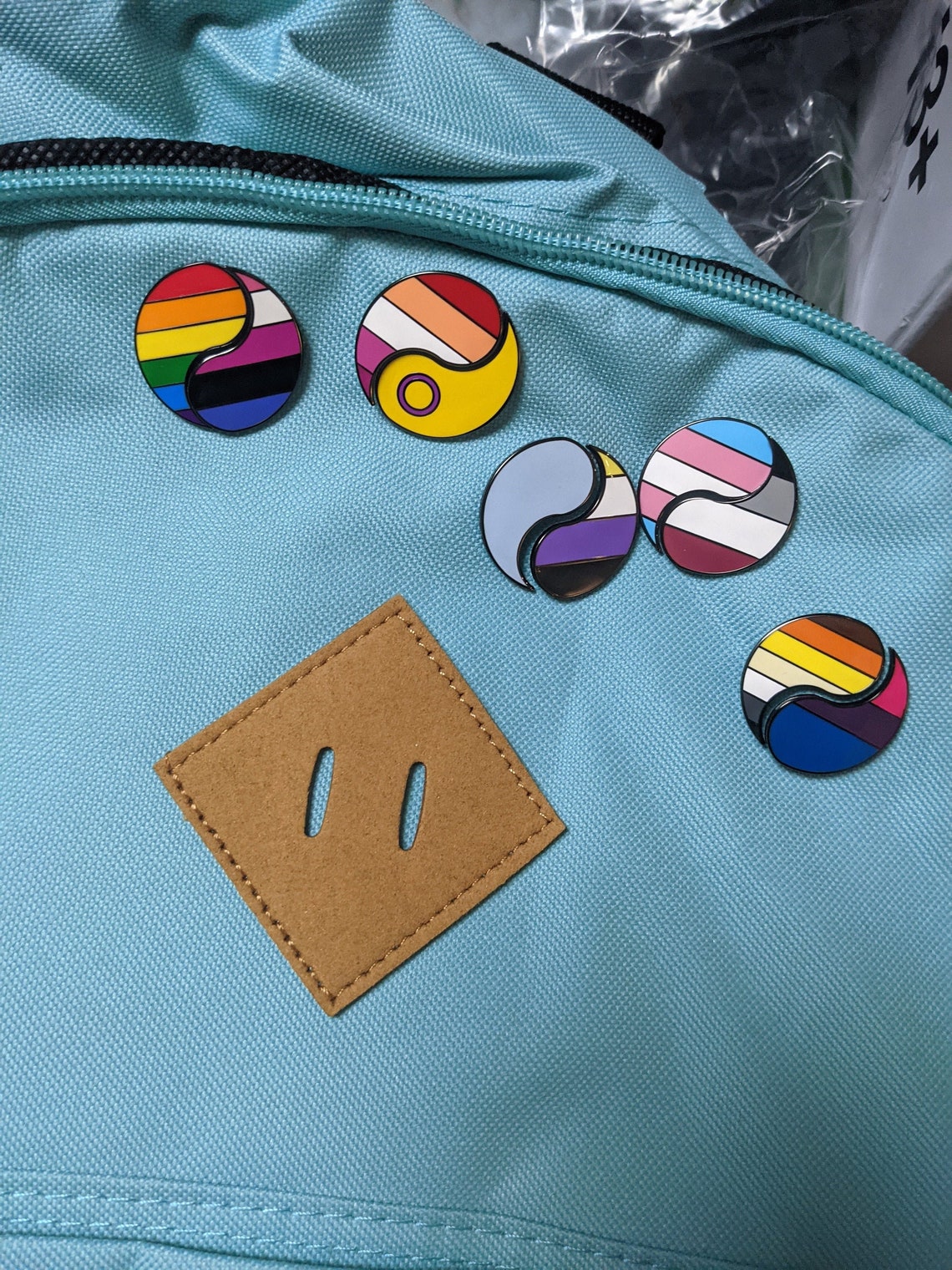 Customizable Pride Pin single Half LGBT Gay Bi Lesbian Trans - Etsy