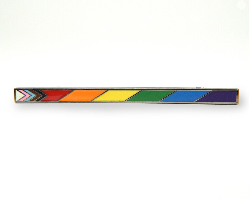 Progress Pride Bar Pin Subtle LGBT Accessory Minimalist Enamel | Etsy