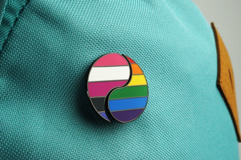 Customizable Pride Pin single Half LGBT Gay Bi Lesbian Trans - Etsy