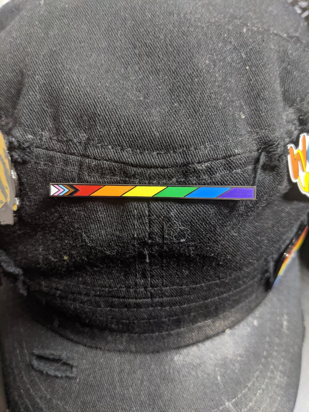 Progress Pride Bar Pin Subtle LGBT Accessory Minimalist Enamel Badge ...