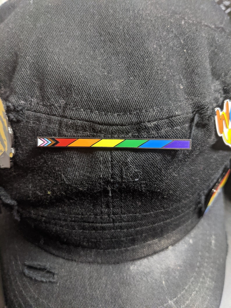 Progress Pride Bar Pin Subtle LGBT Accessory Minimalist Enamel | Etsy