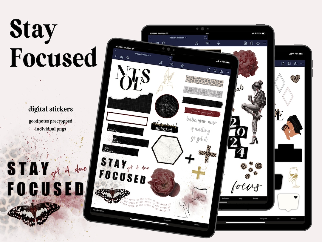 Focused Collection | Goals and Intentions Stickers | Goodnotes ...