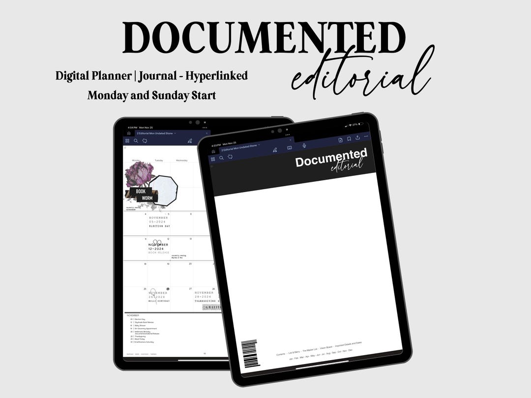 My Documented Editorial | Digital Planner Journal | Undated and Dated ...