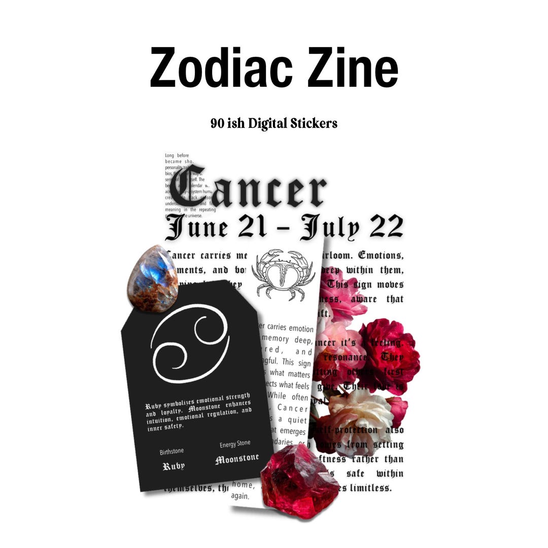 Zodiac Zine Digital Sticker Collection Goodnotes, Noteful Elements ...