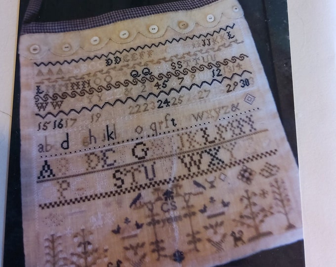 Stacy Nash Primitives Buttermilk & Blue Sampler Sewing Bag Cross Stitch Sampler Pattern by Stacy ...
