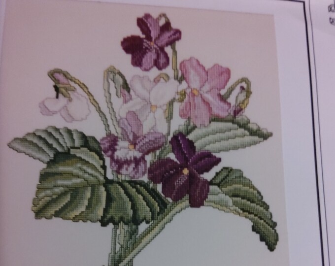 The Lilac Studio Violets Floral Cross Stitch Design by Cindy Rice HTF OOP - Etsy