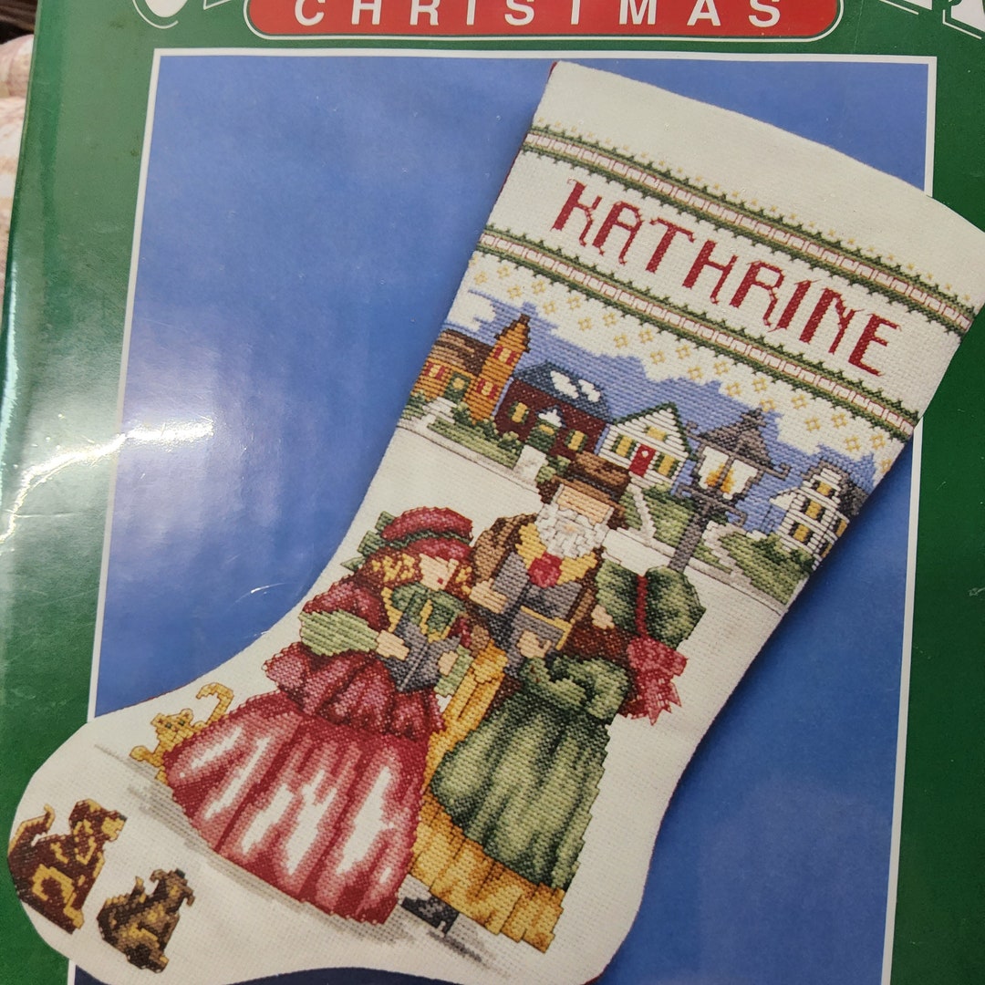 Bernat Christmas Victorian Carolers Stocking Cross Stitch Kit - Etsy