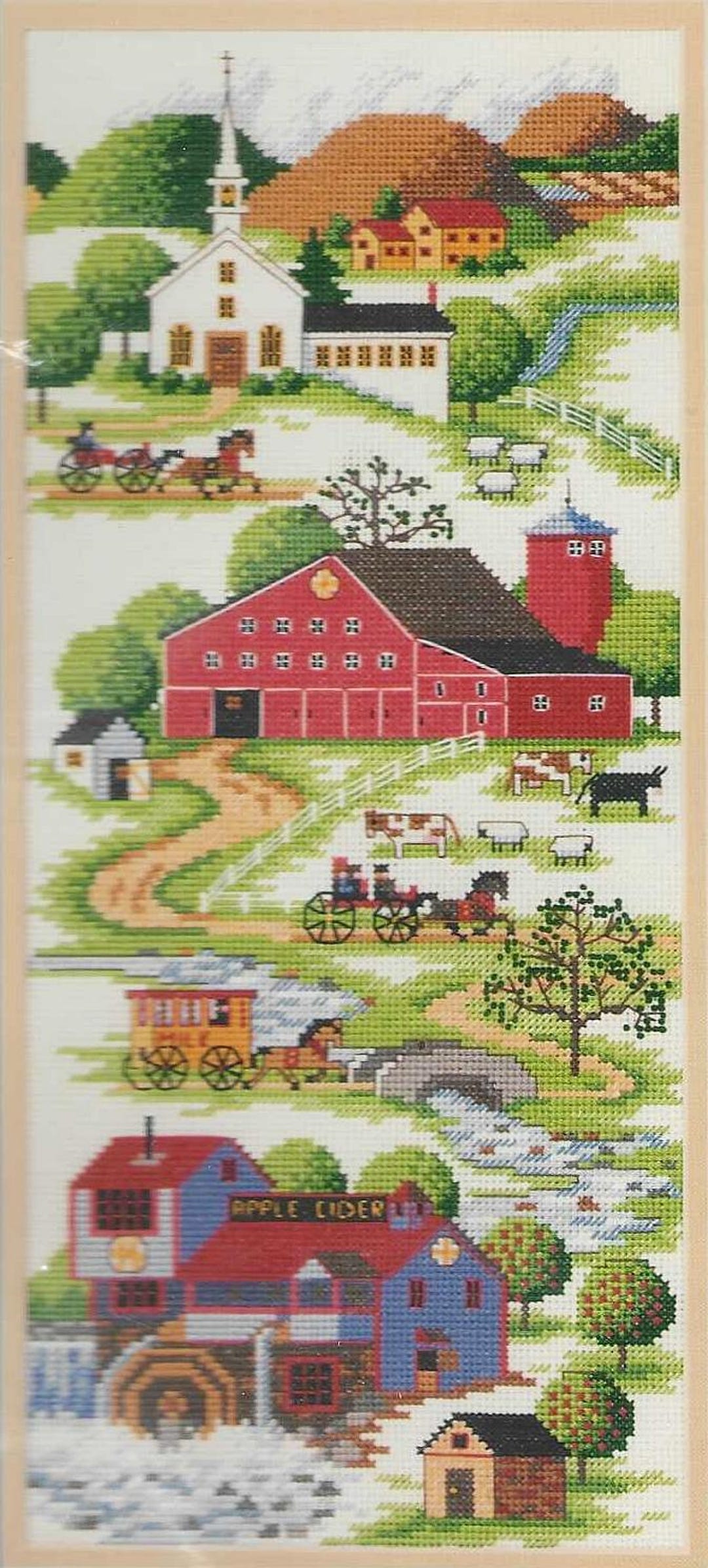 Dimensions Peaceful Countryside Cross Stitch Kit by Charles Wysocki - Etsy