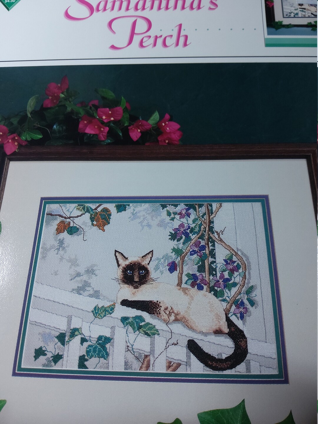 Color Charts Samantha's Perch Cat Cross Stitch Pattern by Barbara ...