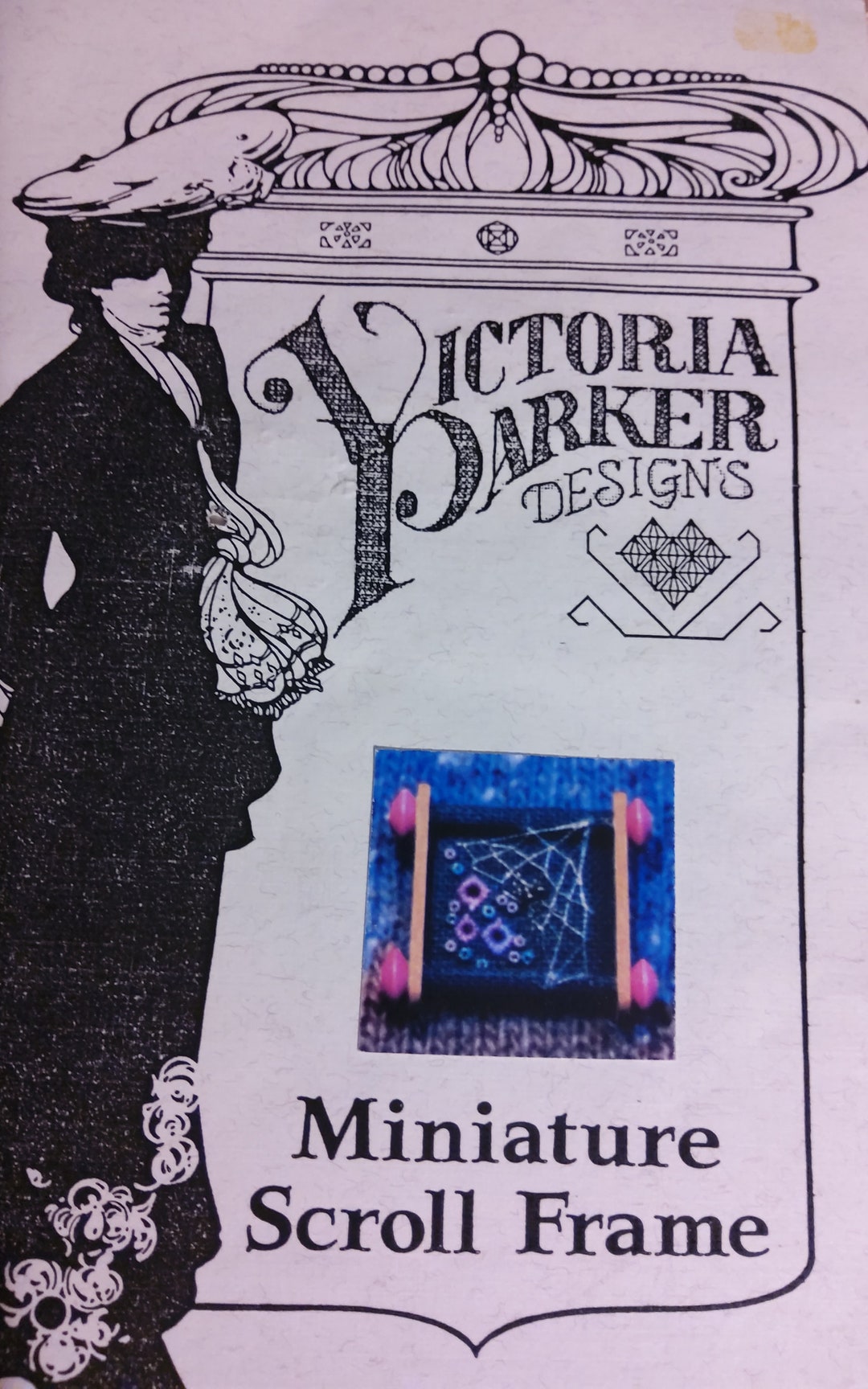 Victoria Parker Designs Miniature Scroll Frame and Spider Web Cross ...