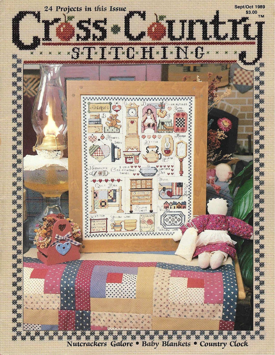 Cross Country Stitching Sept/oct 1989 Cross Stitch Magazine OOP - Etsy