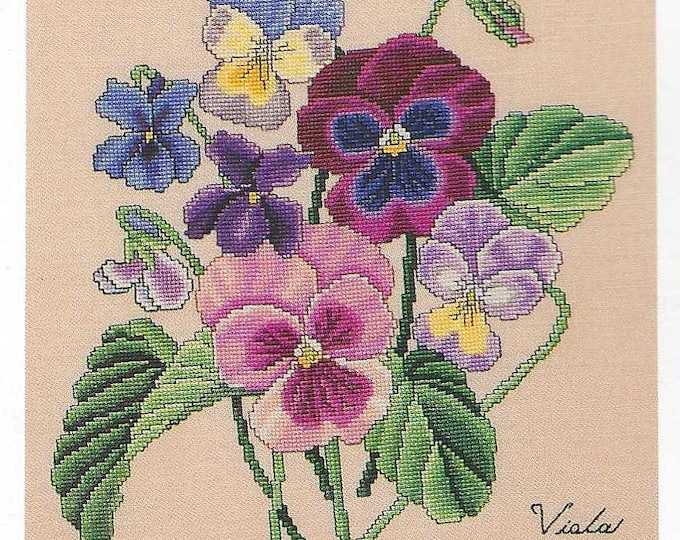 The Lilac Studio Violets Floral Cross Stitch Design by Cindy Rice HTF ...