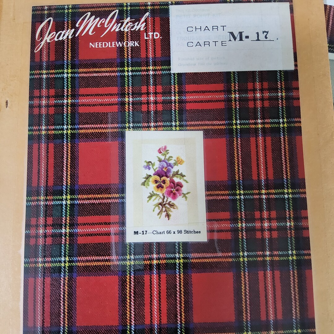 Jean Mcintosh Needworks Pansies Floral Chart M-17 Cross Stitch Pattern ...