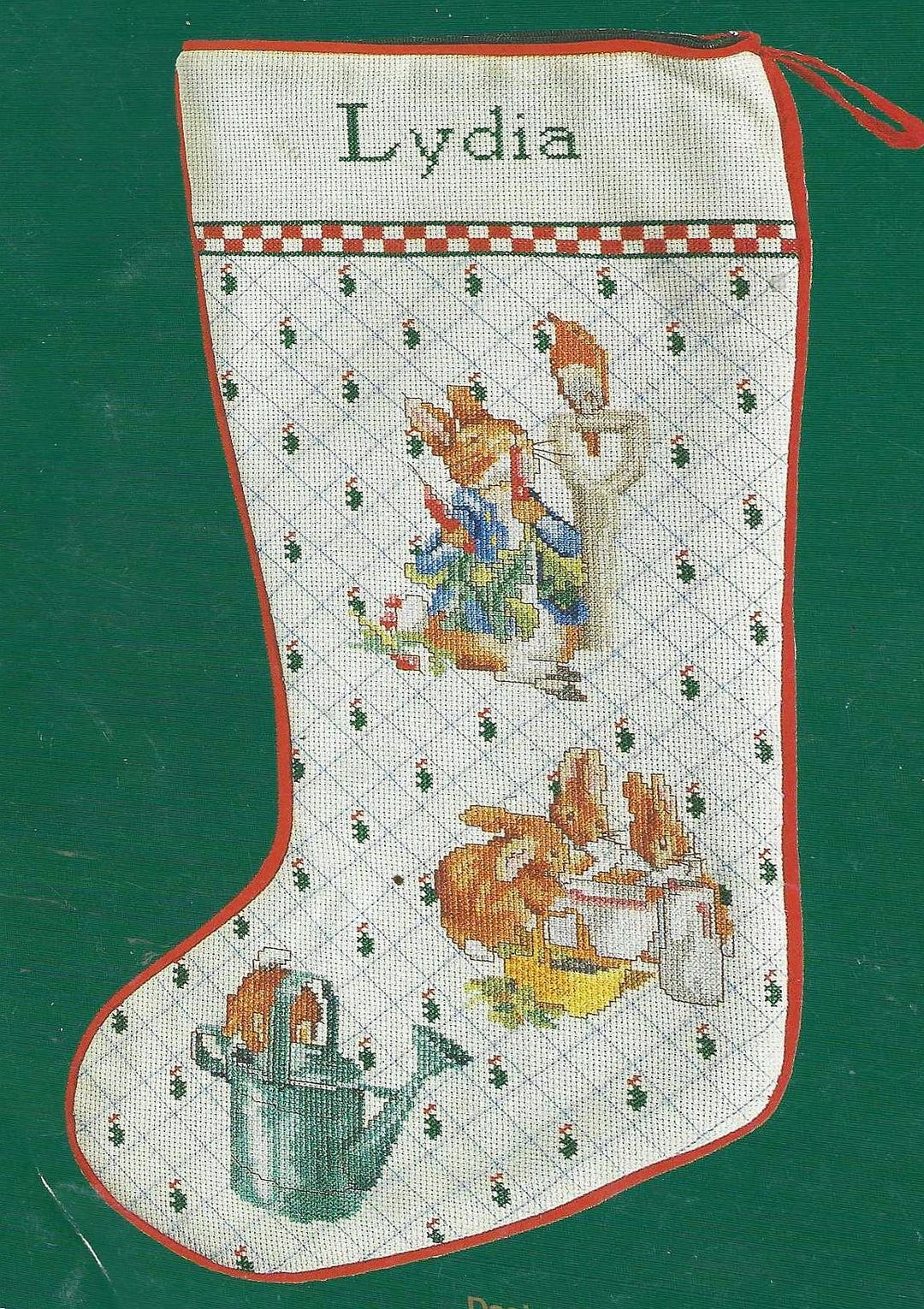 Green Apple Beatrix Potter Peter Rabbit Christmas Stocking by Jeanne ...