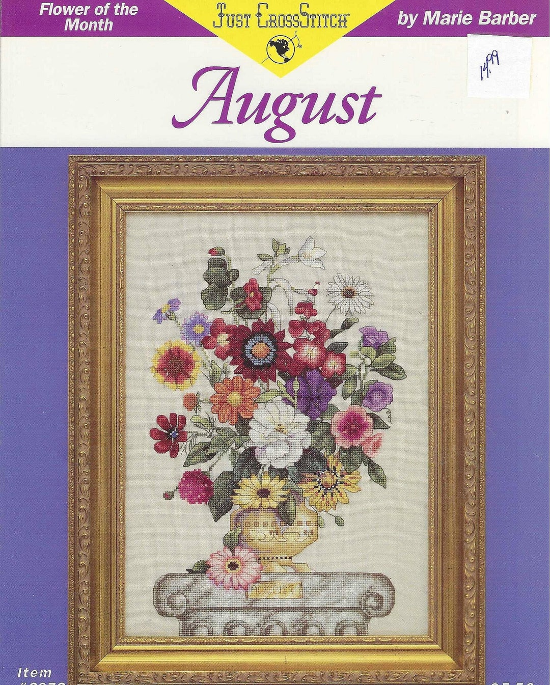 Just Cross Stitch Flower of the Month August Cross Stitch Pattern by ...