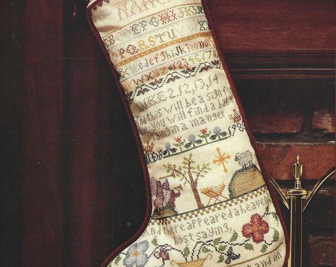 Mary Beale Sampler Stocking VII Cross Stitch Pattern in Just Cross ...
