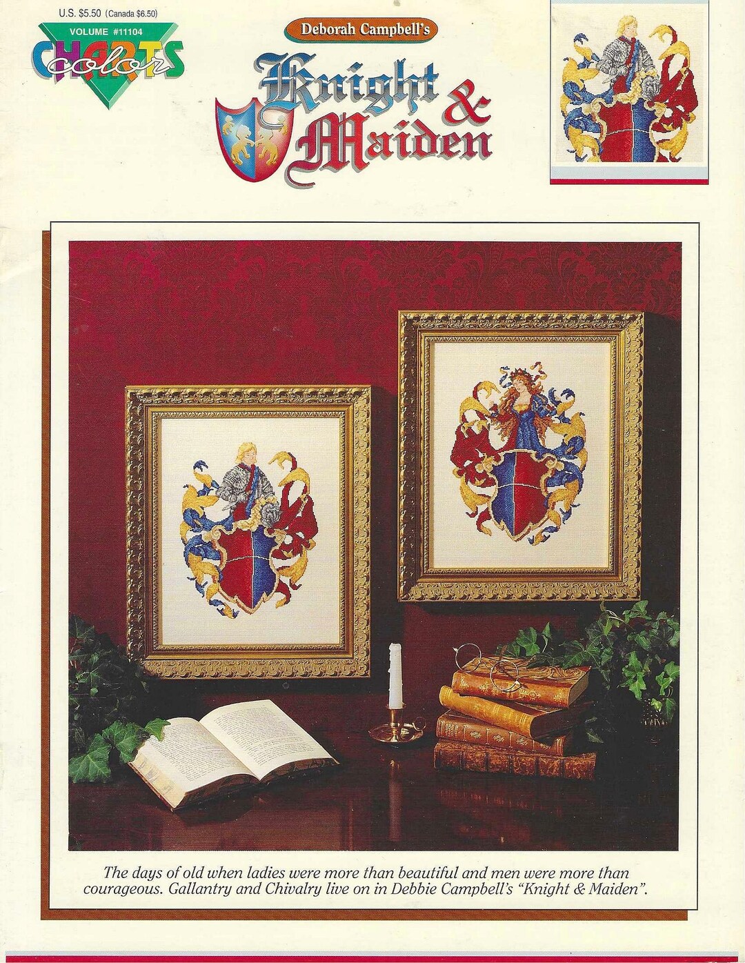 Color Charts Knight & Maiden Cross Stitch Pattern by Deborah Campbell ...