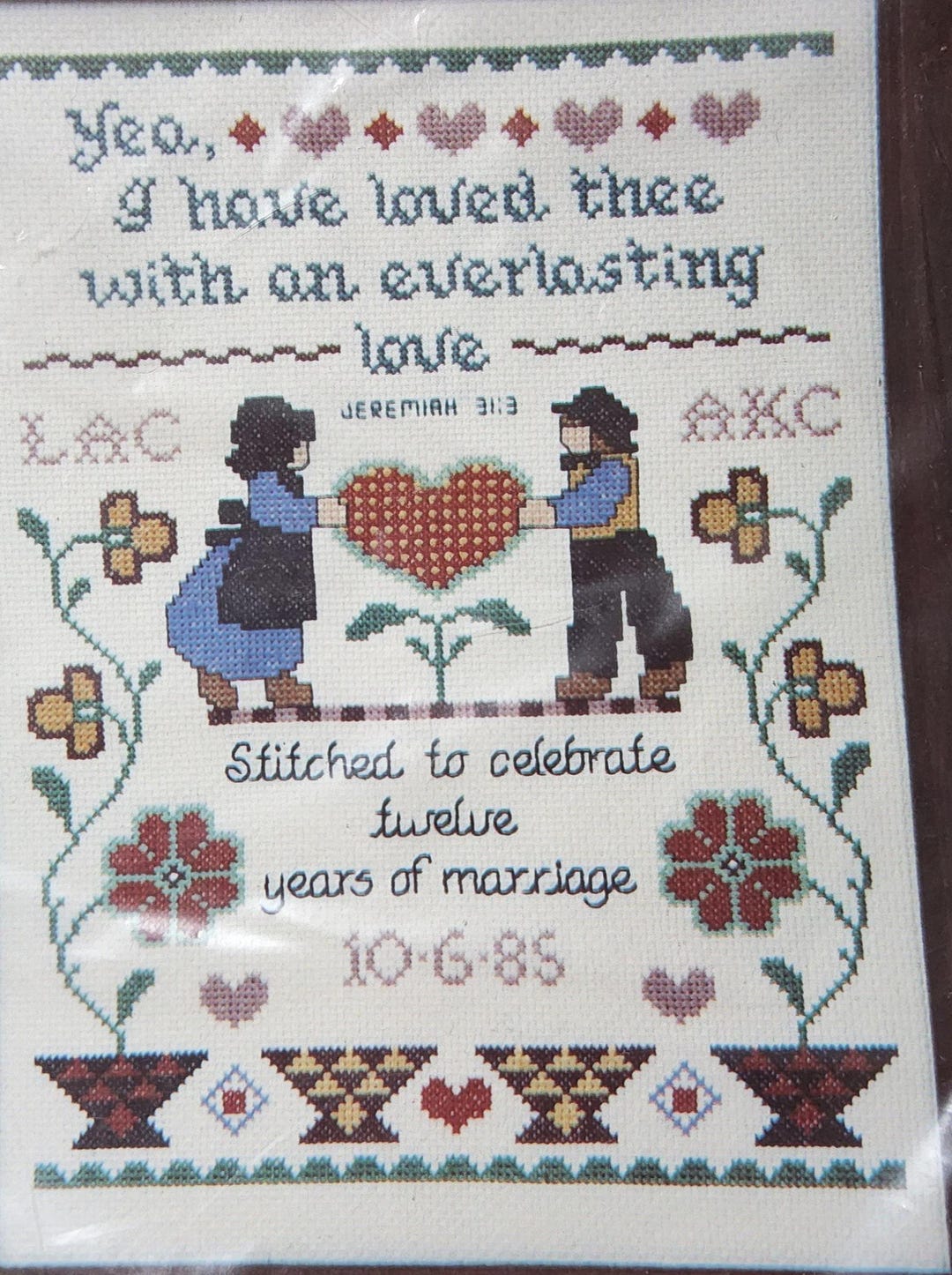 Jeremiah Junction Country Folk Art Everlasting Love Wedding Sampler ...