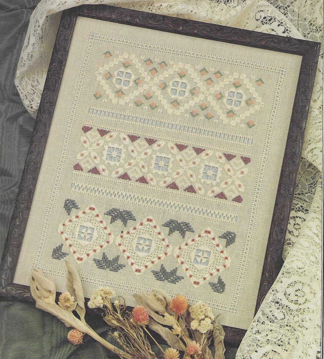 Satin and Lace A Cut and Drawn Work Sampler Hardanger Cross Stitch ...