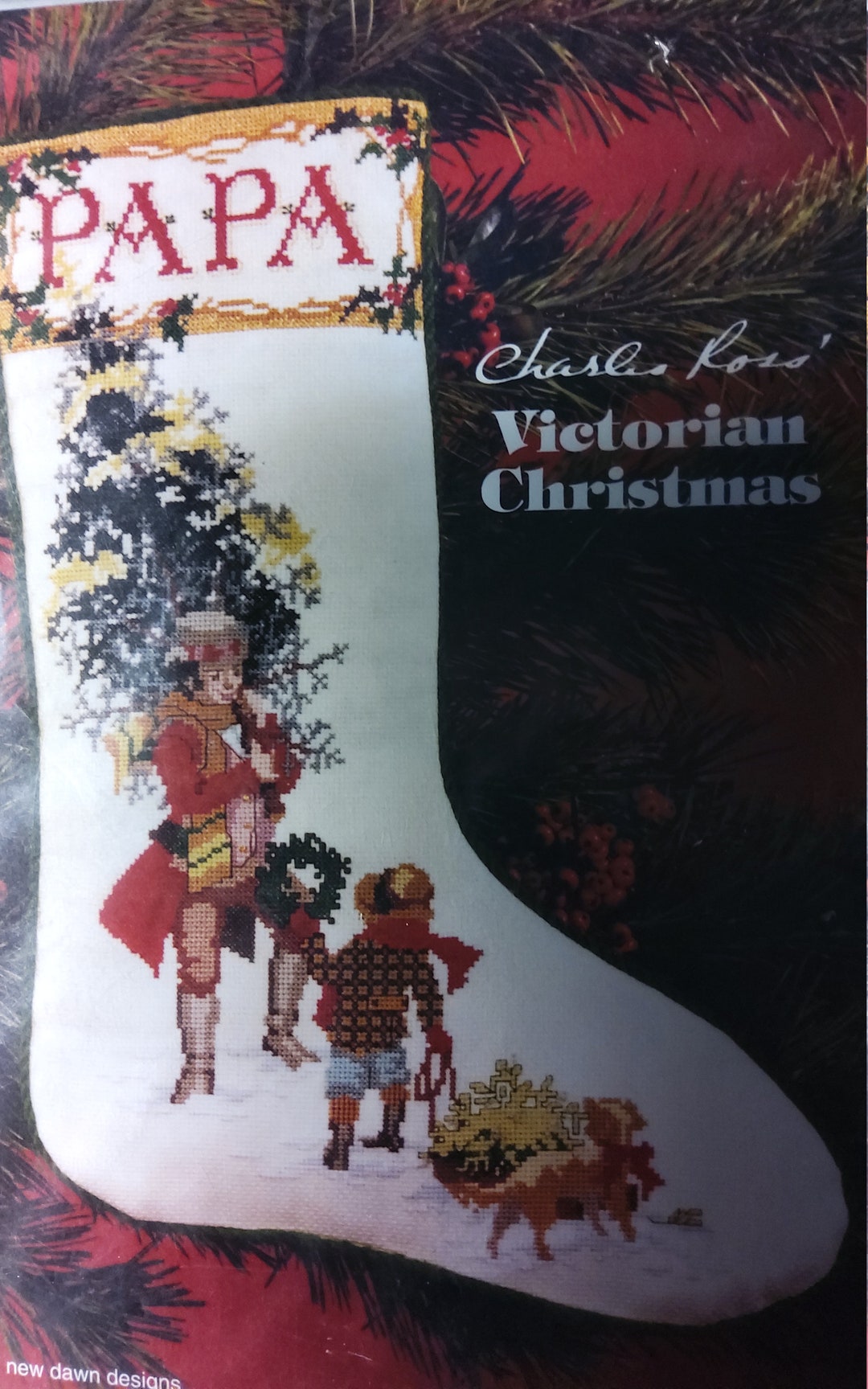 New Dawn Design Deck the Halls Victorian Christmas Stocking by Charles ...