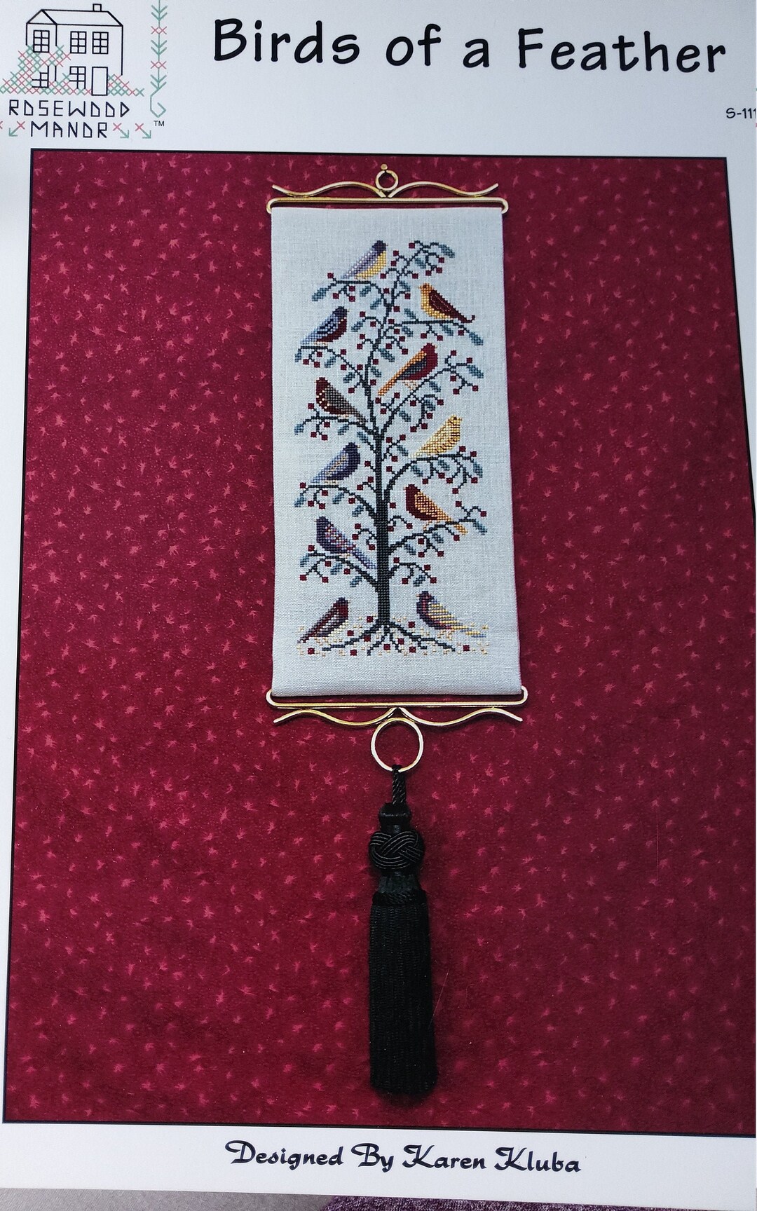 Rosewood Manor Birds of a Feather Cross Stitch Bellpull - Etsy