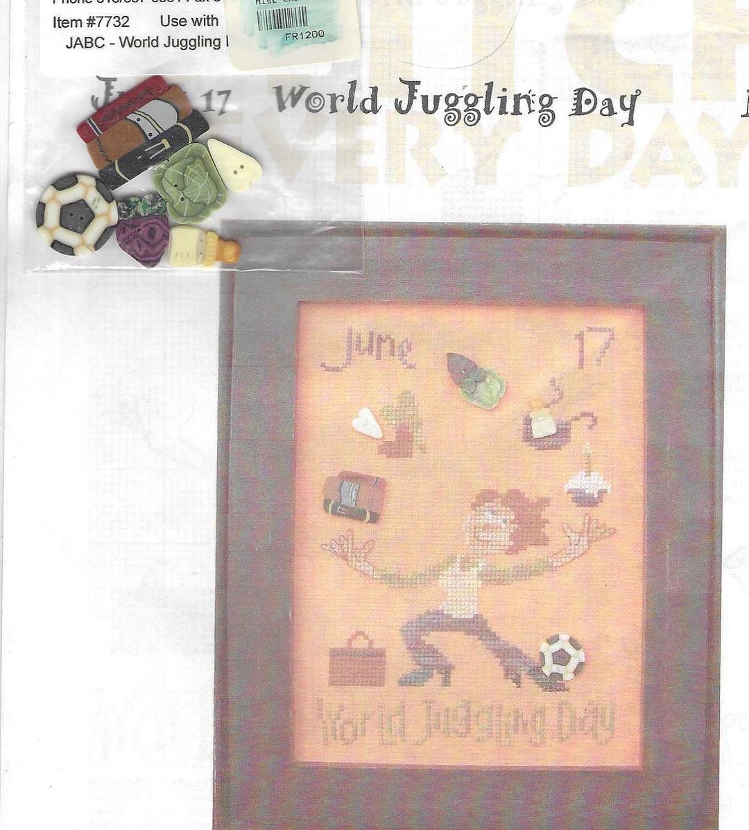 Just Another Button Company World Juggling Bay Cross Stitch Buttons and ...