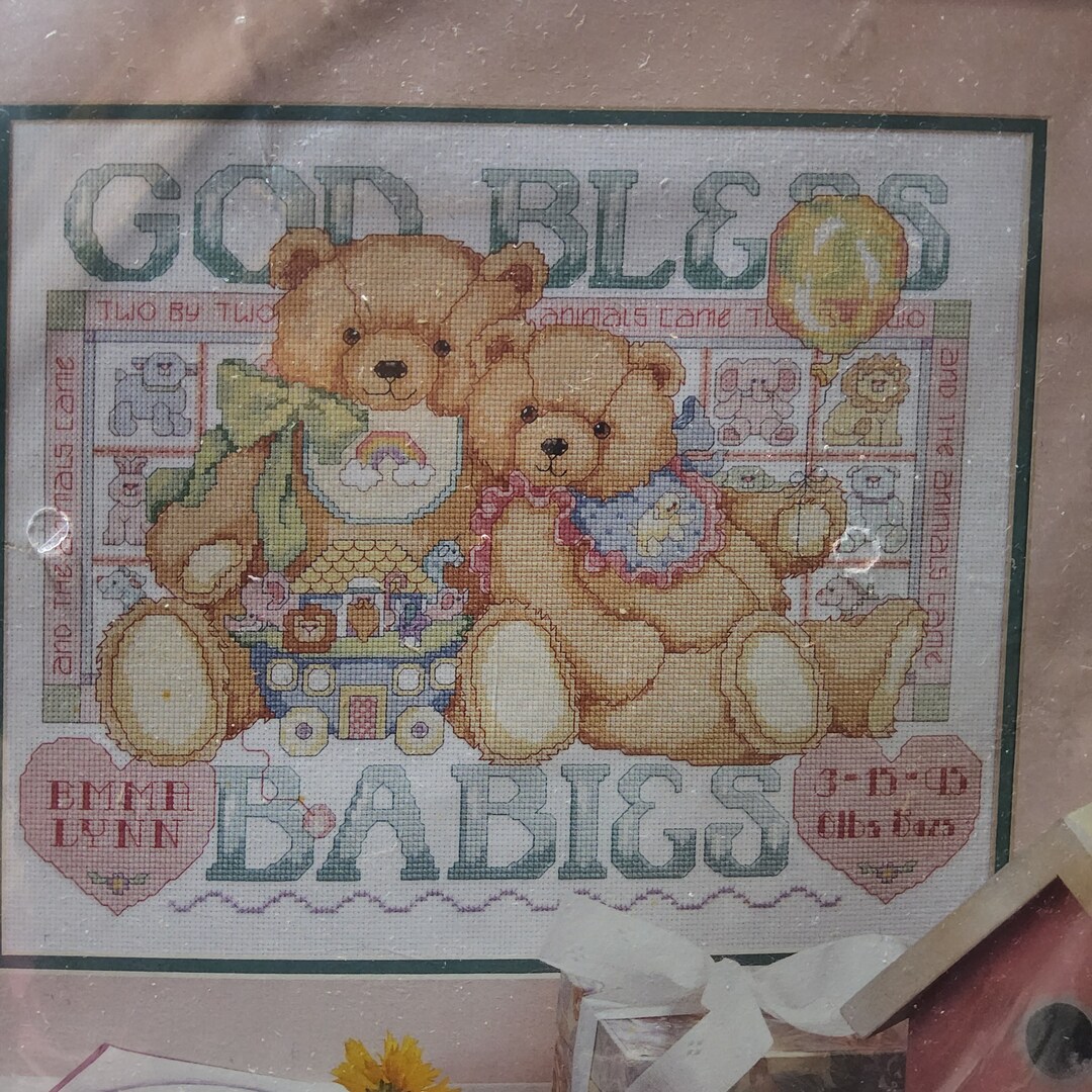 Bucilla God Bless Babie Birth Record Cross Stitch Kit - Etsy Australia