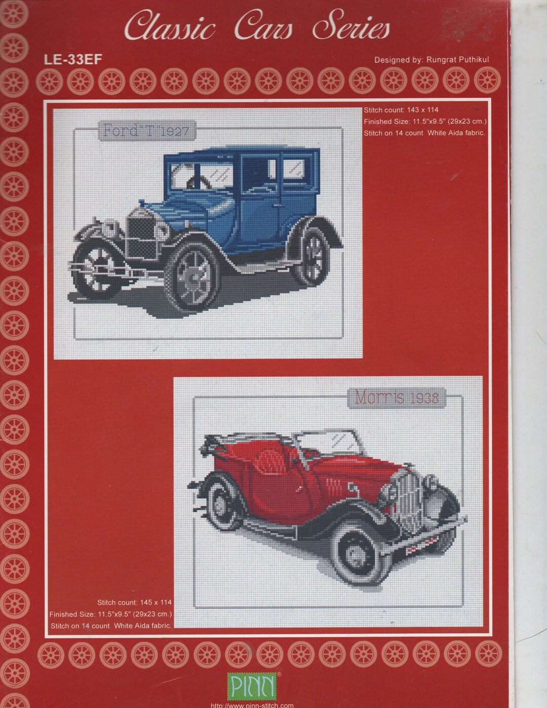 PINN Classic Cars Series Cross Stitch Pattern by Rungrat Puthikul OOP ...