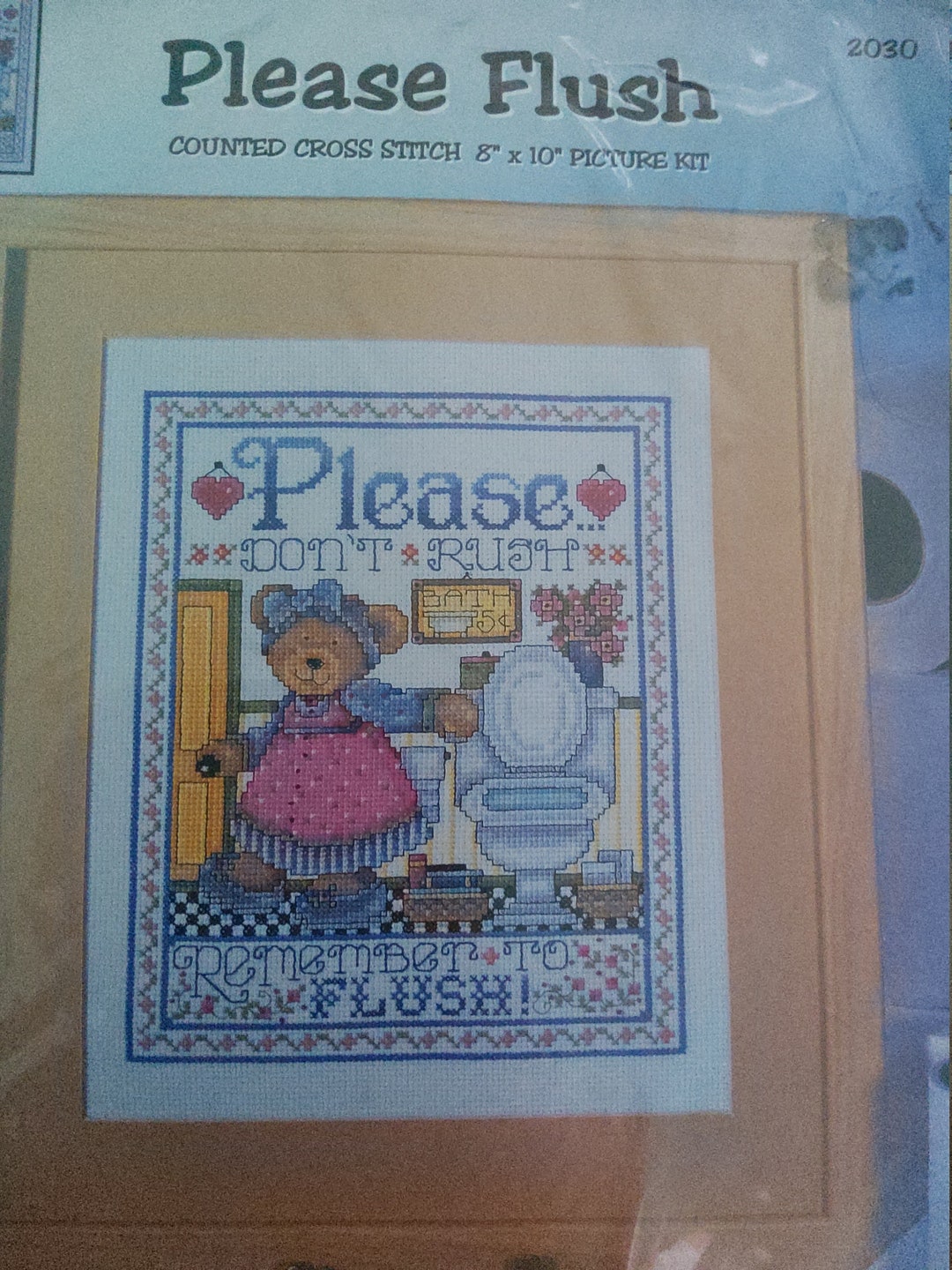 Design Works Please Flush Coss Stitch Kit Designed by Joan - Etsy